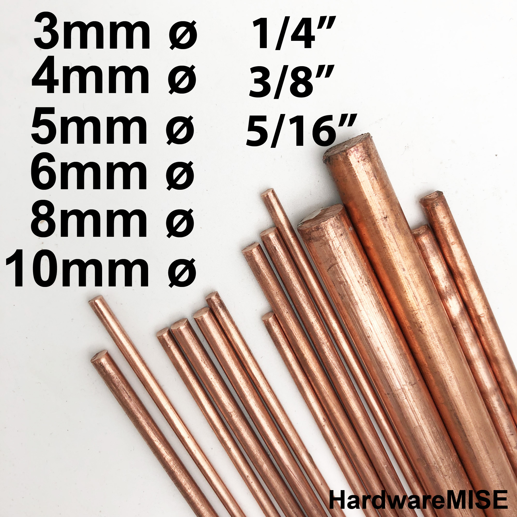 Copper Rod 3mm 4mm 5mm 6mm 8mm 10mm 1 4 3 8 5 16 Diameter Malaysia